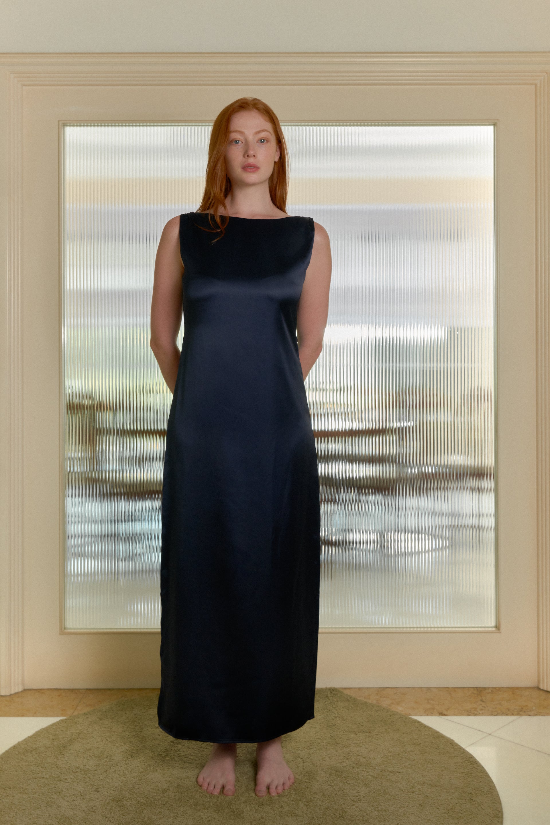 Plunge-back Satin Dress – LAUNDRY STUDIO