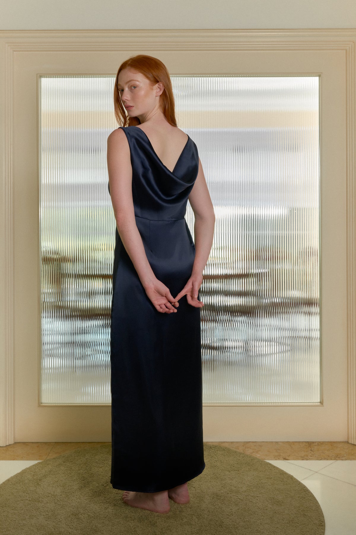 Plunge-back Satin Dress – LAUNDRY STUDIO